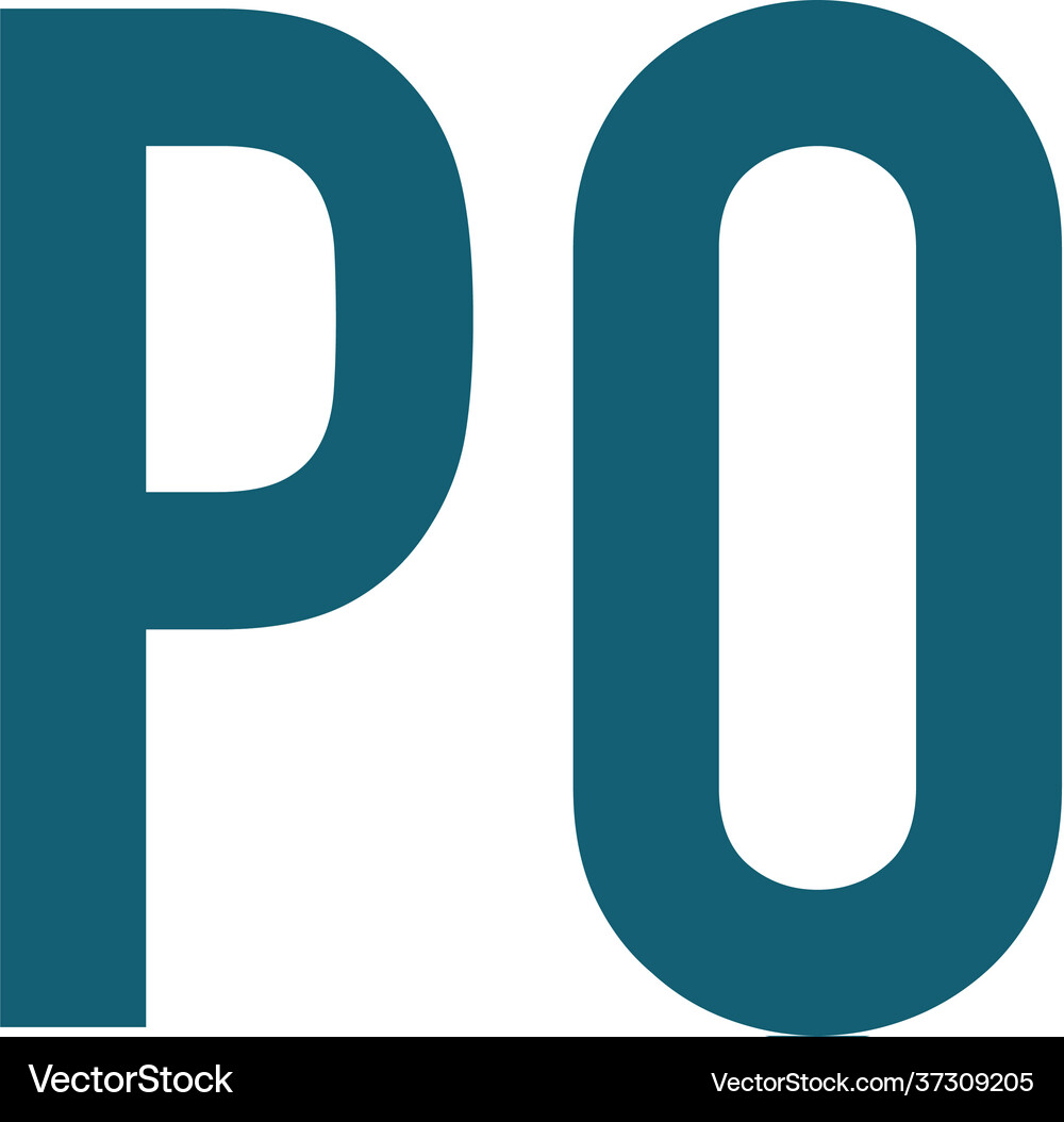 Initial letter po hand shield security logo Vector Image