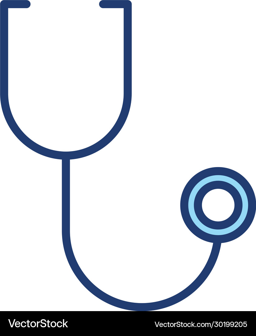 Isolated stethoscope line and fill style icon Vector Image