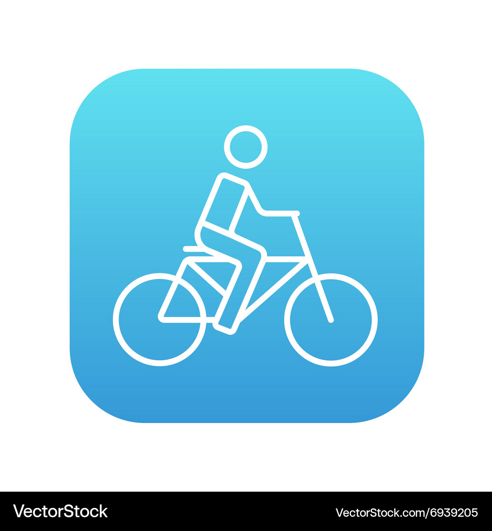 Man riding bike line icon Royalty Free Vector Image