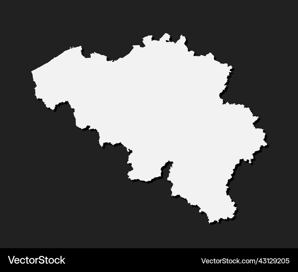 Map belgium template outline country Royalty Free Vector