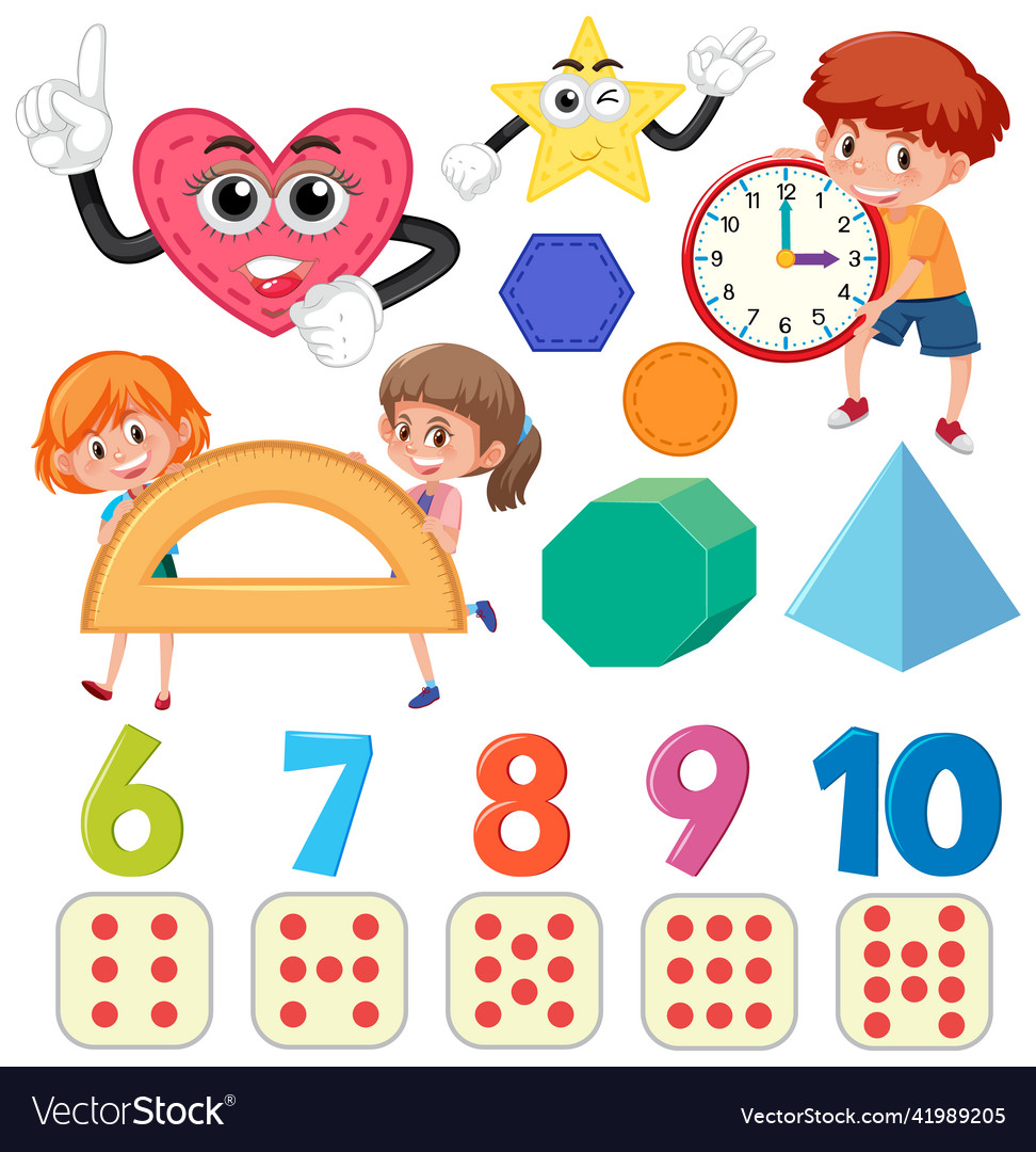 Math Class Clip Art Math Classroom Objects With Supplies And Students