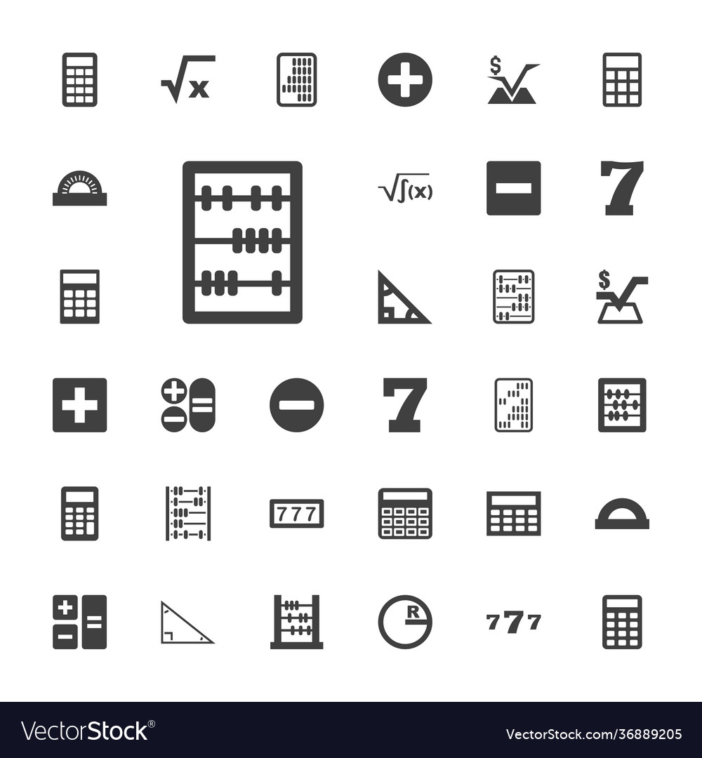 Math Icons Lizenzfreies Vektorbild - VectorStock