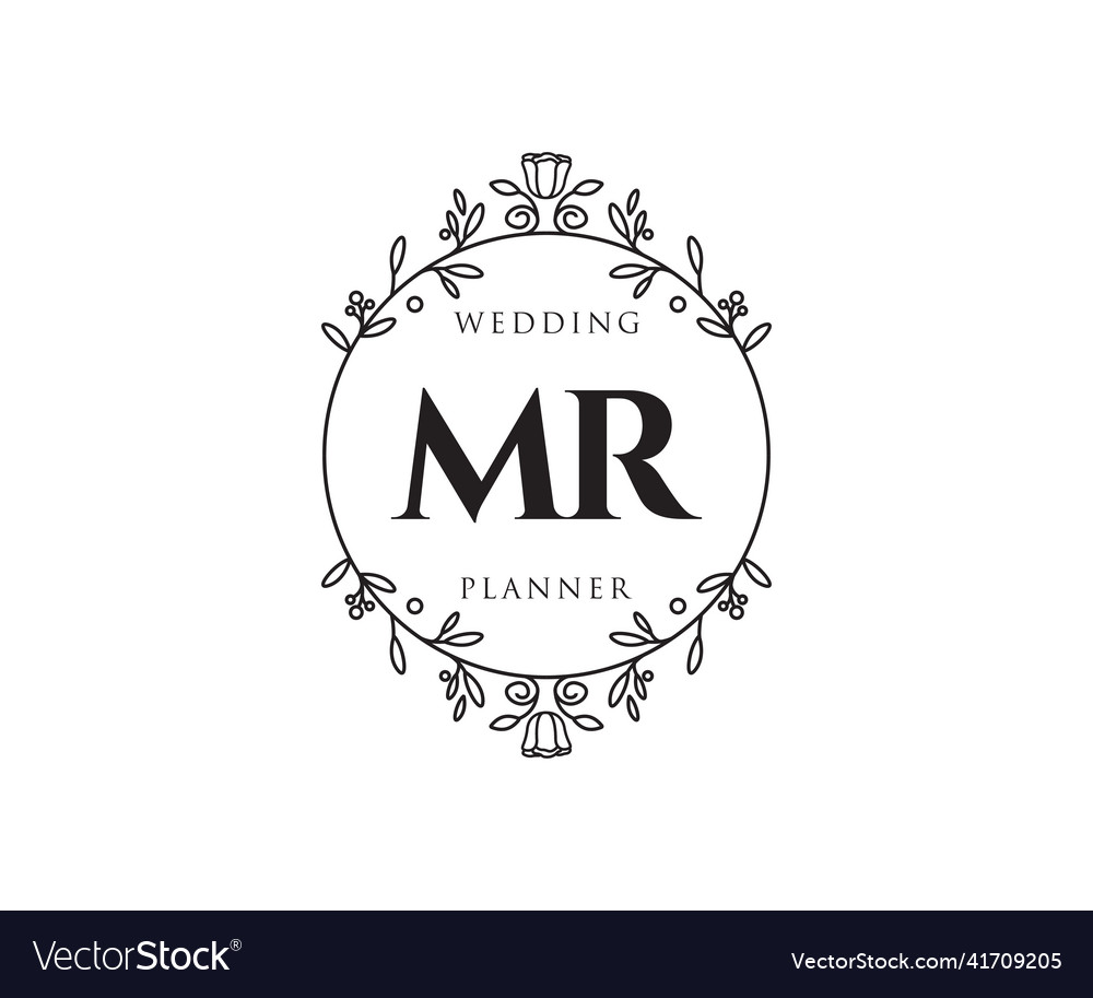 Mr initials letter wedding monogram logos Vector Image