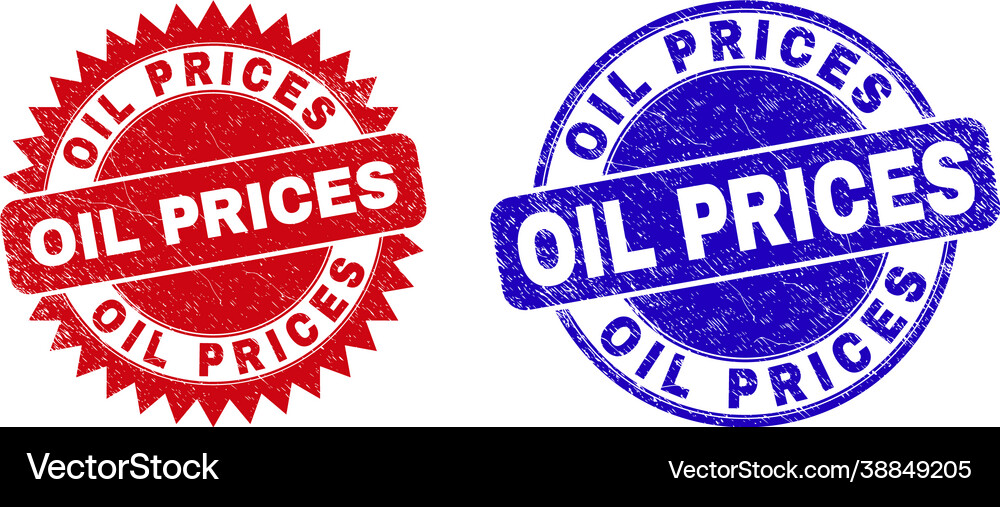 Oil prices rounded and rosette watermarks Vector Image