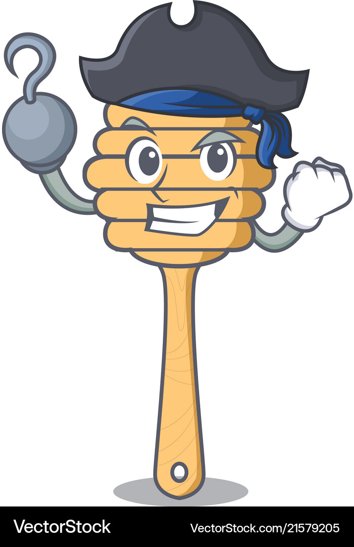 Pirate honey spoon character cartoon Royalty Free Vector