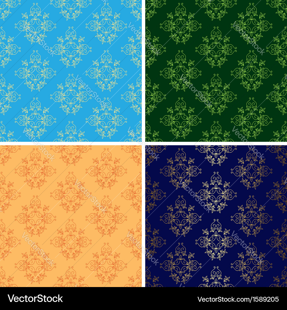 Set of light and dark seamless vintage patterns Vector Image