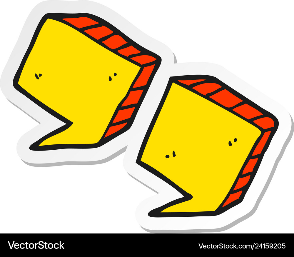 Sticker of a cartoon quotation marks Royalty Free Vector