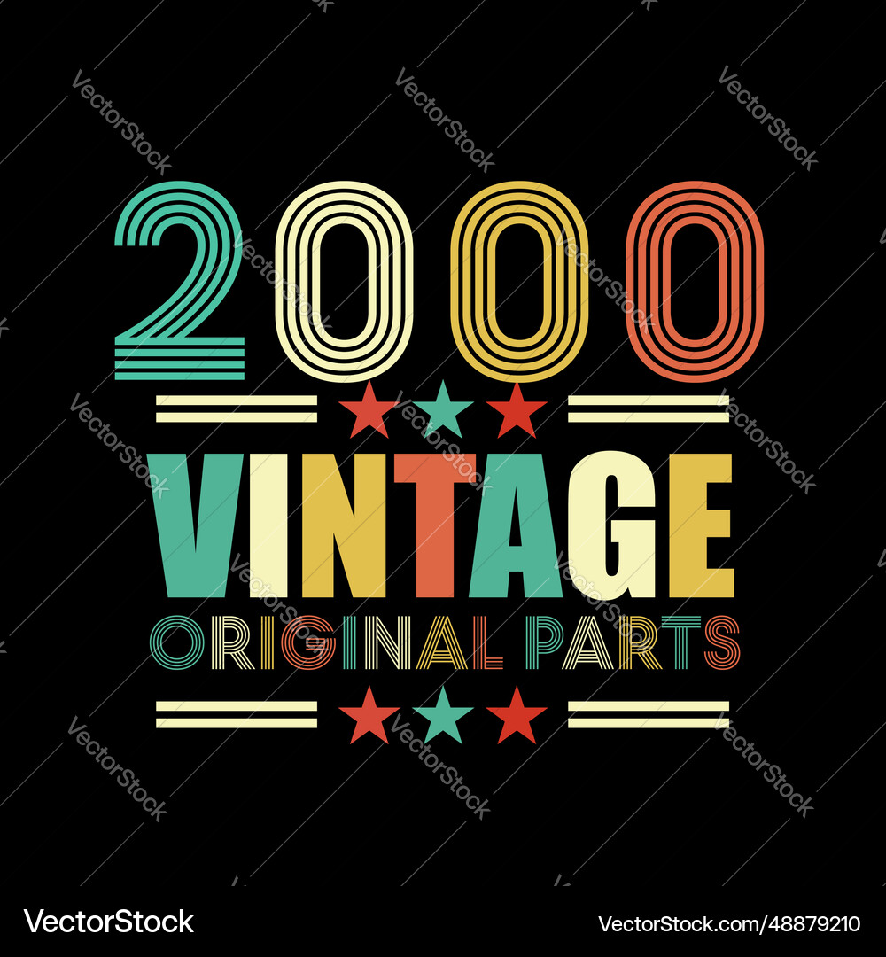2000 vintage retro t shirt design Royalty Free Vector Image