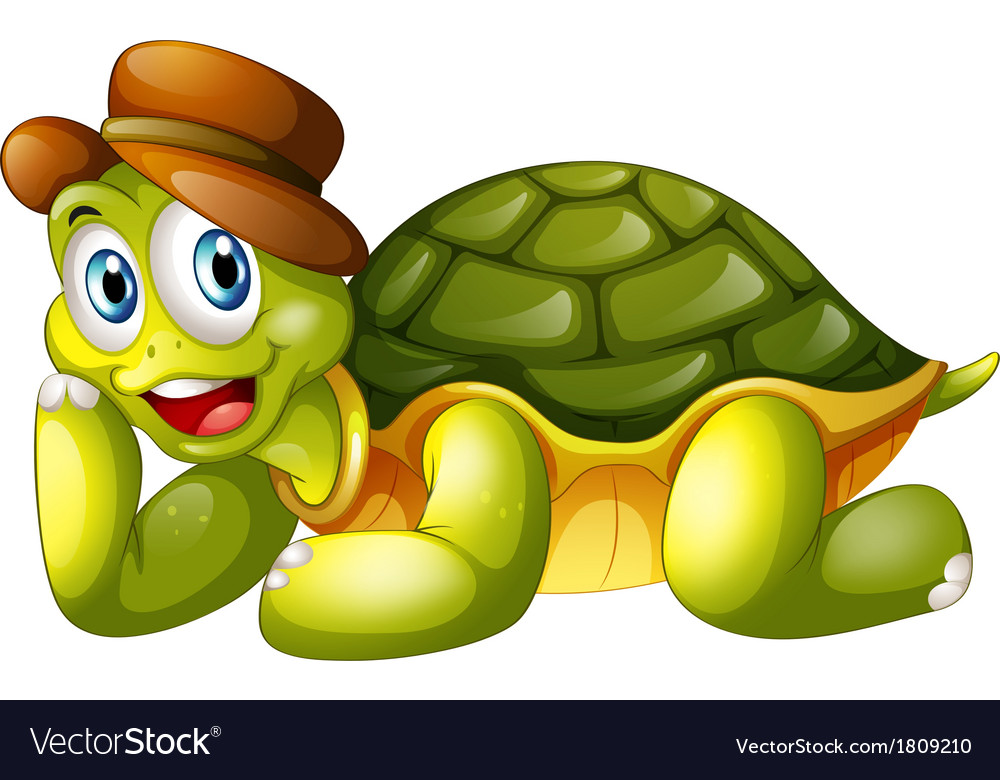 A smiling turtle lying down Royalty Free Vector Image