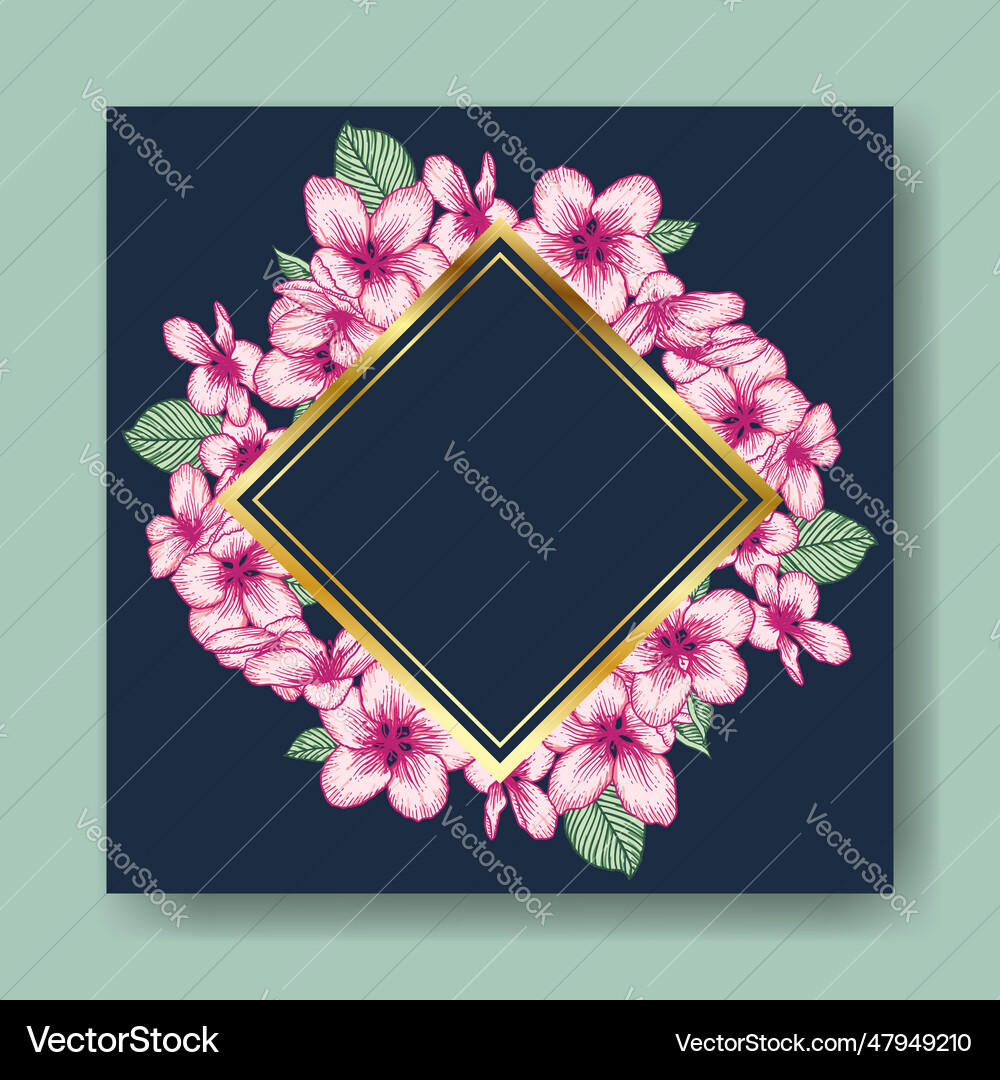 Floral wedding invitation elegant card template Vector Image