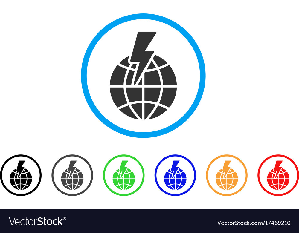 Global shock rounded icon Royalty Free Vector Image Global shock rounded icon Royalty Free Vector Image