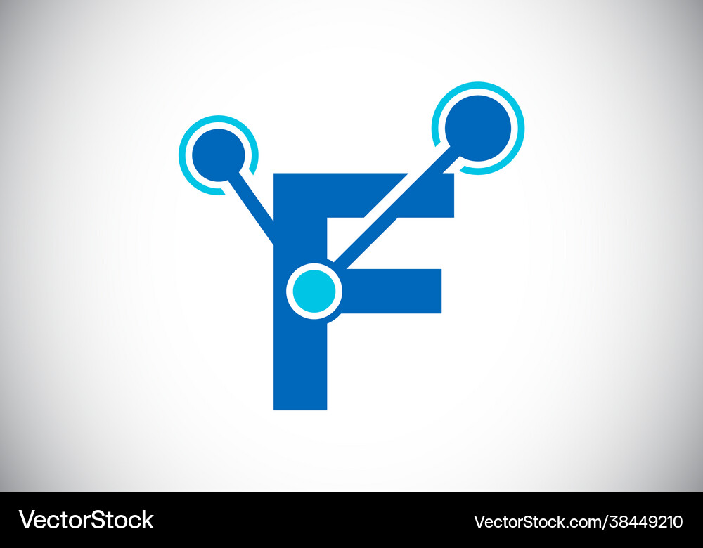 Initial letter f with technology logo sign symbol Vector Image