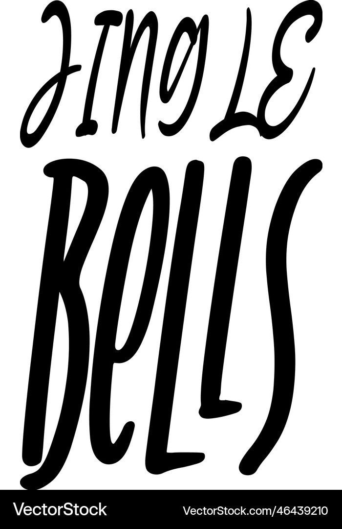 Jingle bells black letters quote Royalty Free Vector Image