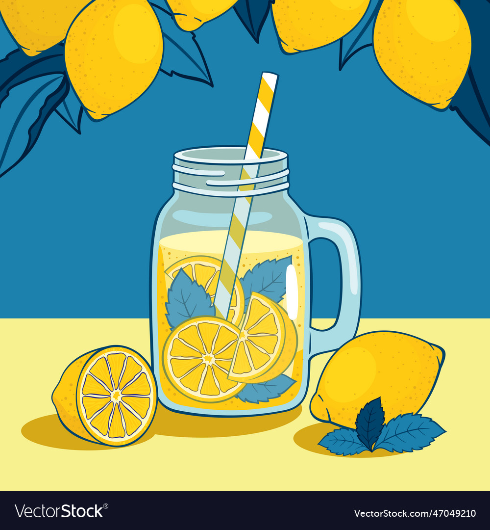 Lemonade jar Royalty Free Vector Image - VectorStock Lemonade jar Royalty Free Vector Image - VectorStock