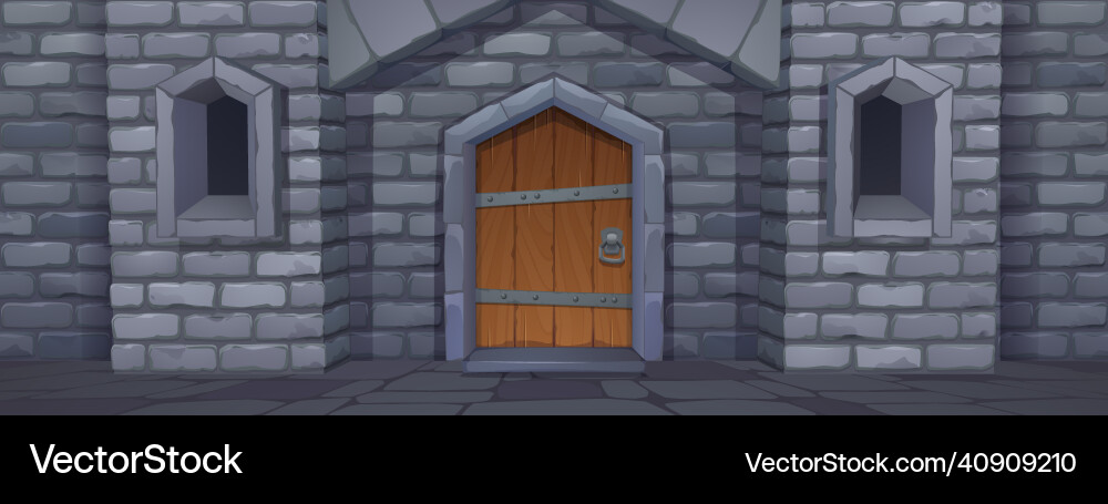 Medieval castle gate dungeon or palace exterior Vector Image
