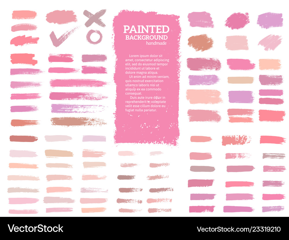Painted grunge stripes set red and pink labels Vector Image