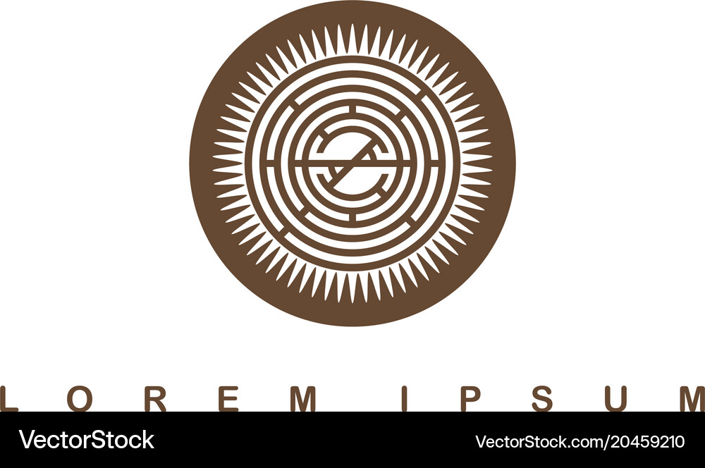 Round circle native tribe sign symbol logo Vector Image