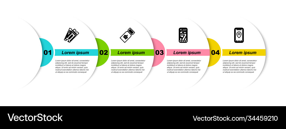 Set line ticket airline ticket infographic Vector Image