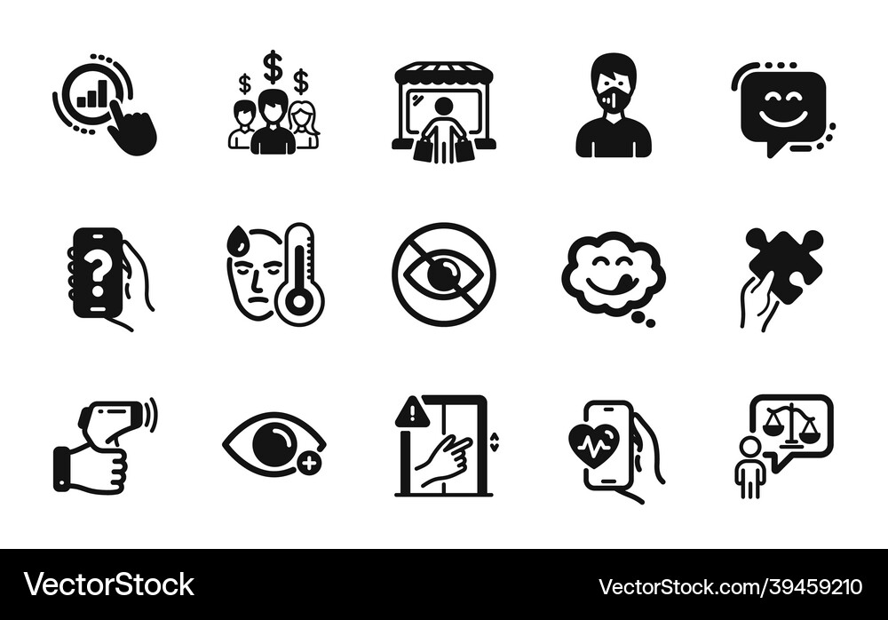 Set of electronic thermometer puzzle Royalty Free Vector