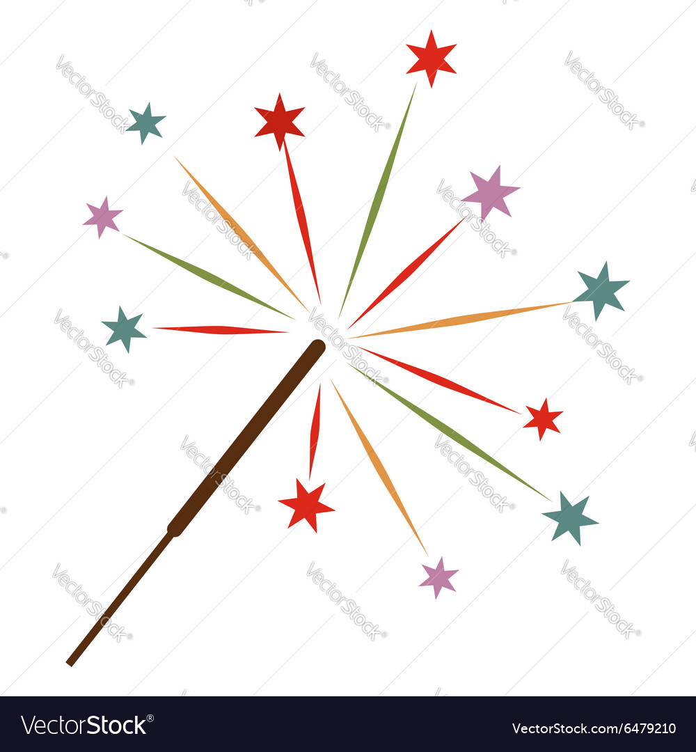 Sparkler flat icon Royalty Free Vector Image - VectorStock
