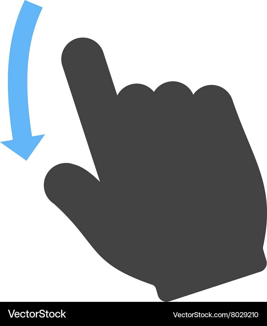 Swipe down Royalty Free Vector Image - VectorStock