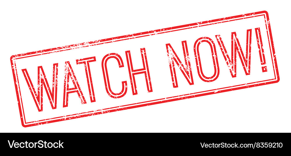 Watch Now Red rubber stamp on white Royalty Free Vector