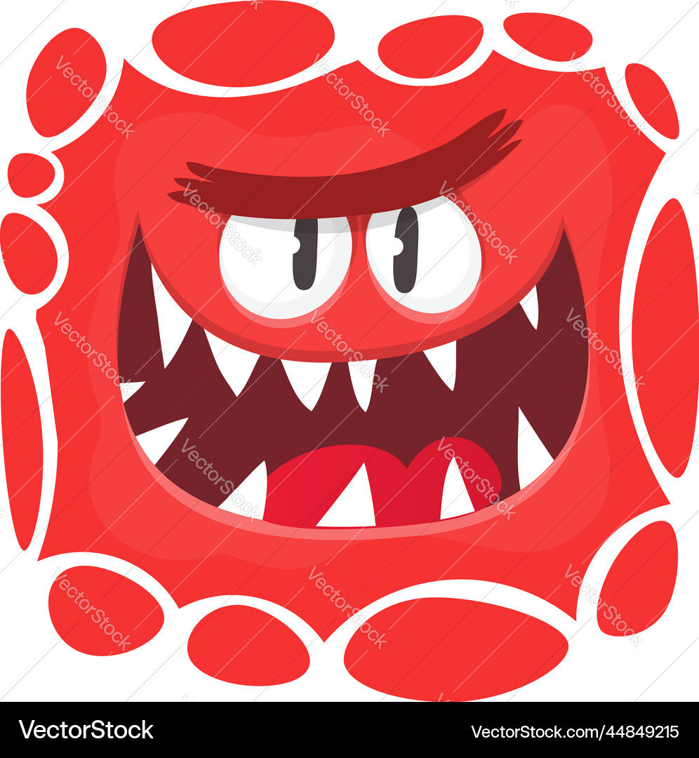 Angry cartoon monster character face expression Vector Image