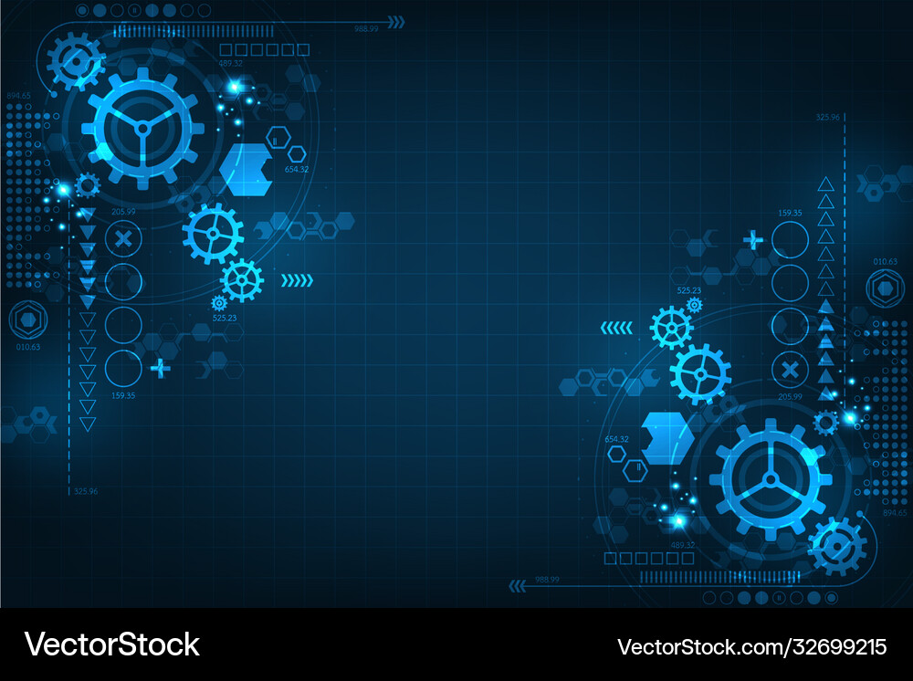 Background for gears in mechanical concepts Vector Image