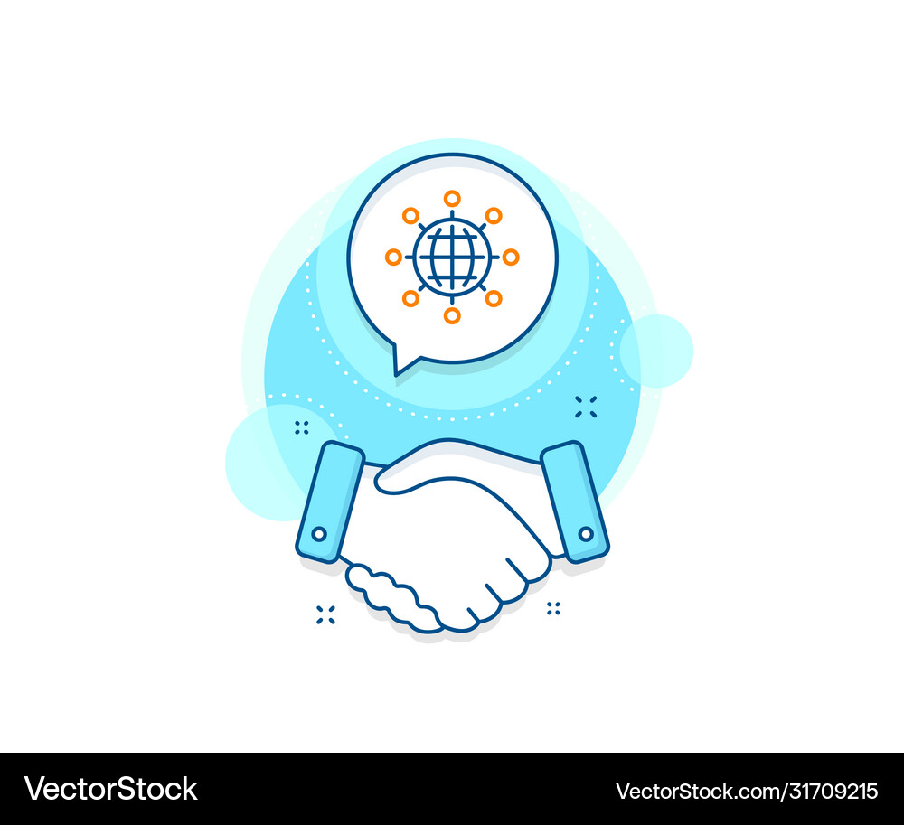 Business networking line icon international work Vector Image