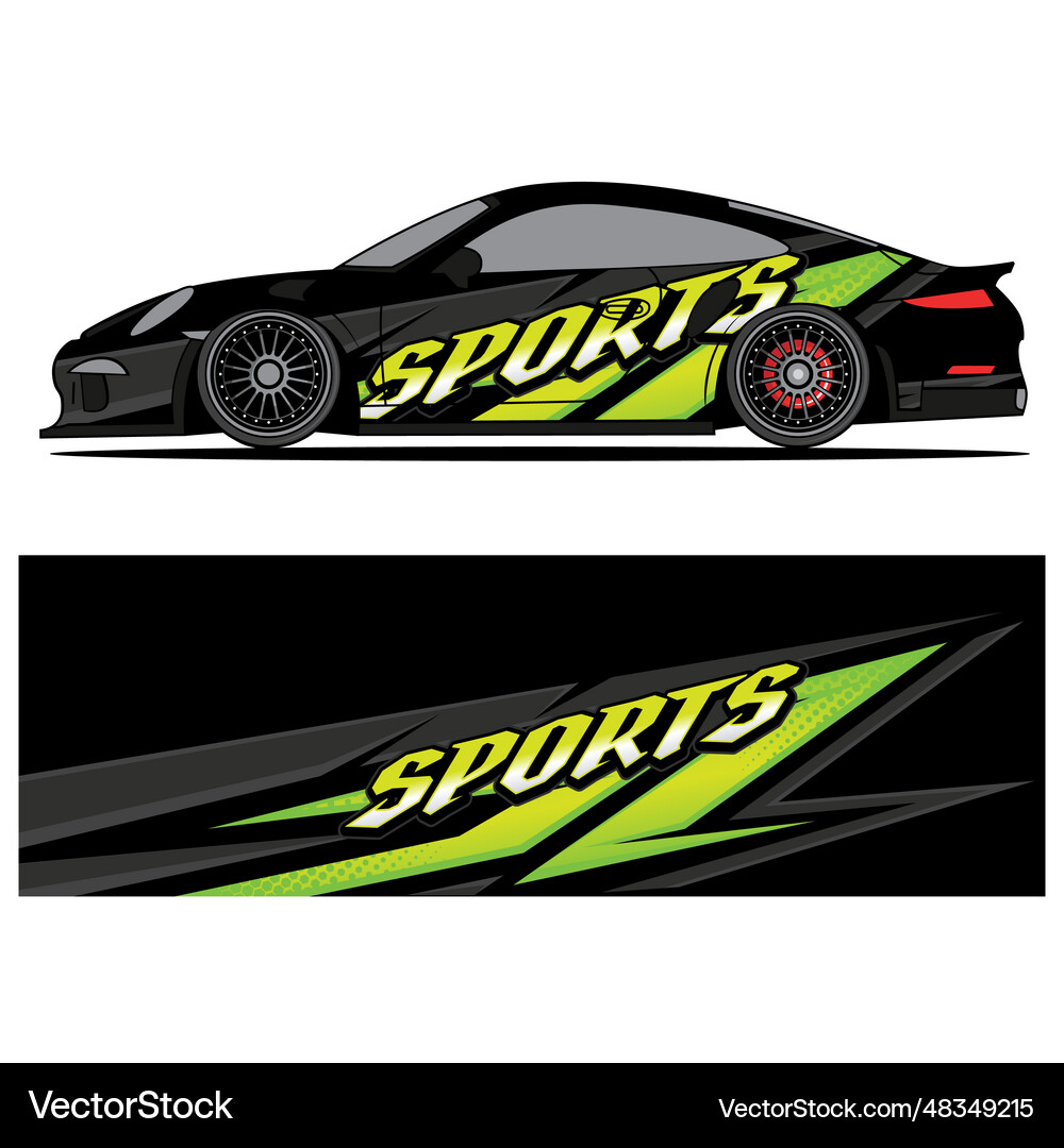 Car advertising livery design Royalty Free Vector Image