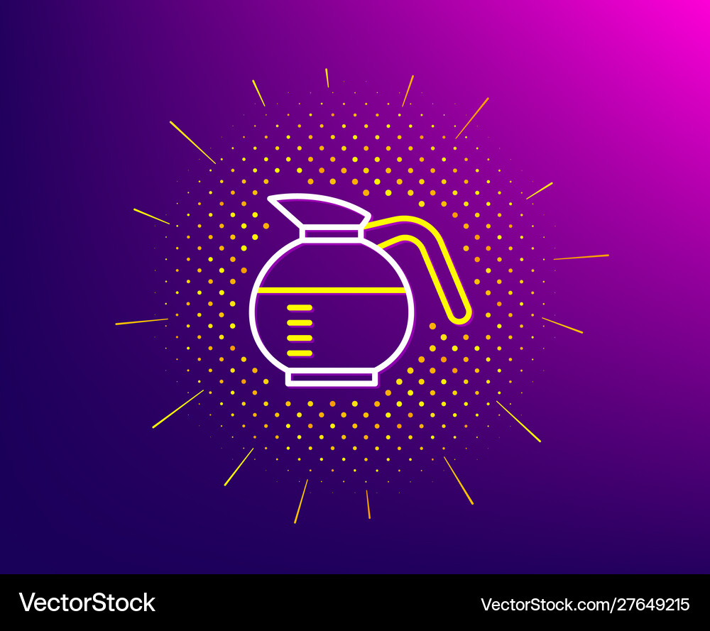Coffeepot line icon coffee drink sign Royalty Free Vector