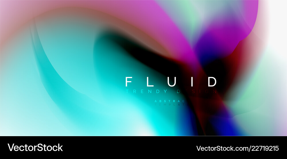 Color flowing wave trendy liquid design template Vector Image