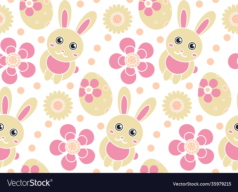 Cute easter seamless pattern spring repeating Vector Image