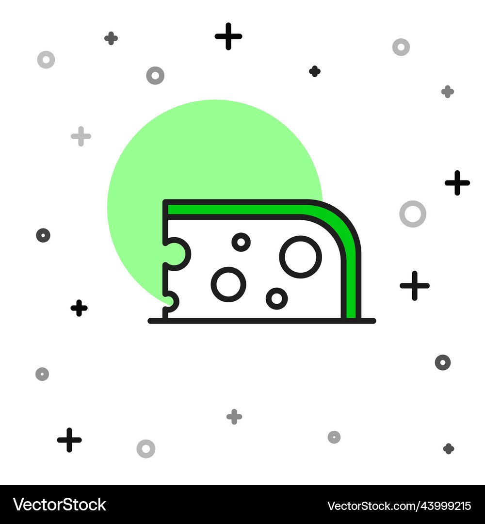 Filled outline cheese icon isolated on white Vector Image