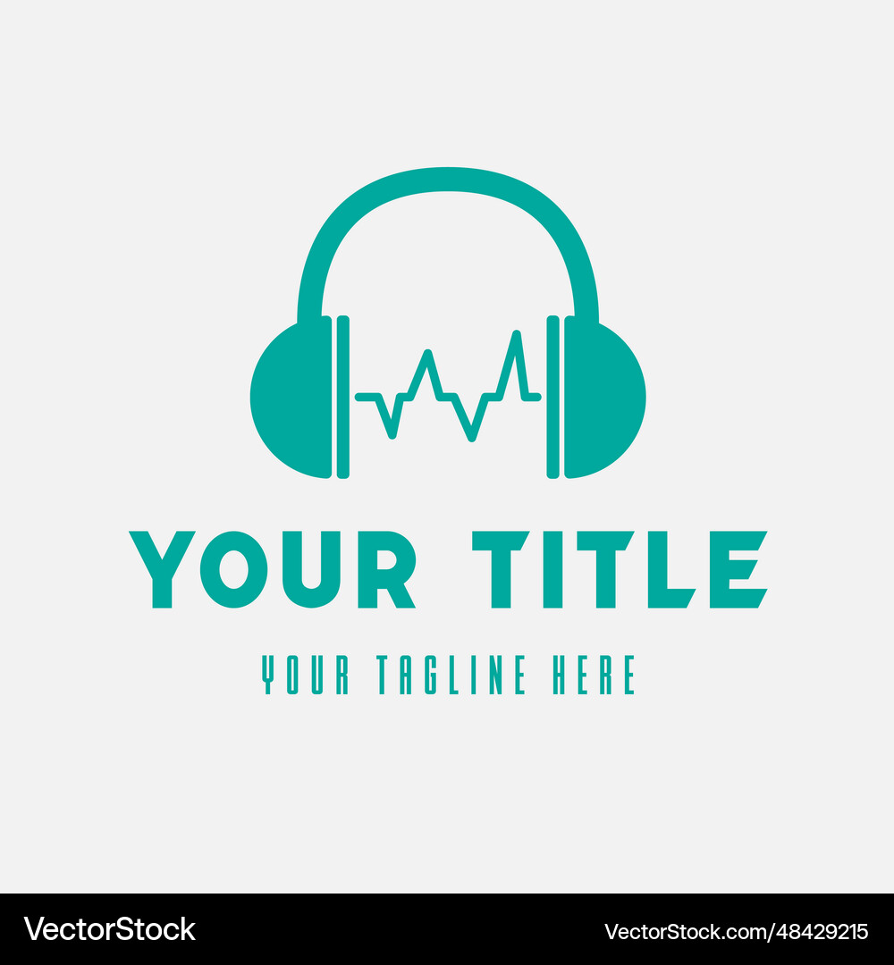 Heart rate music logo Royalty Free Vector Image