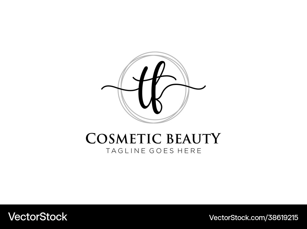 Initial tf feminine logo beauty monogram Vector Image