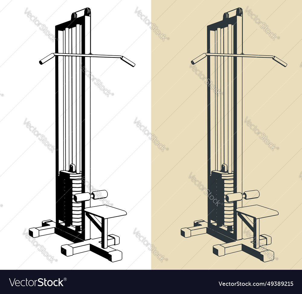 Lat pulldown exercise machine Royalty Free Vector Image