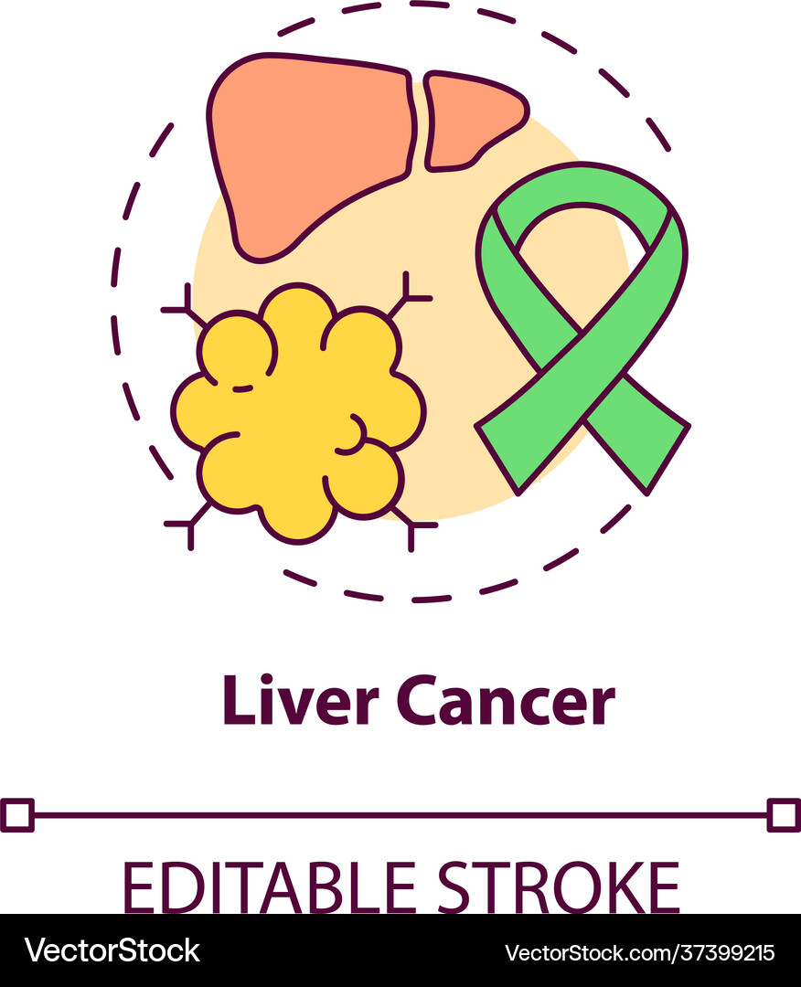 Liver cancer concept icon Royalty Free Vector Image