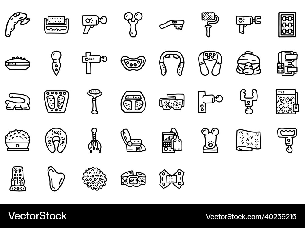 Massage equipment line doodle simple icon Vector Image