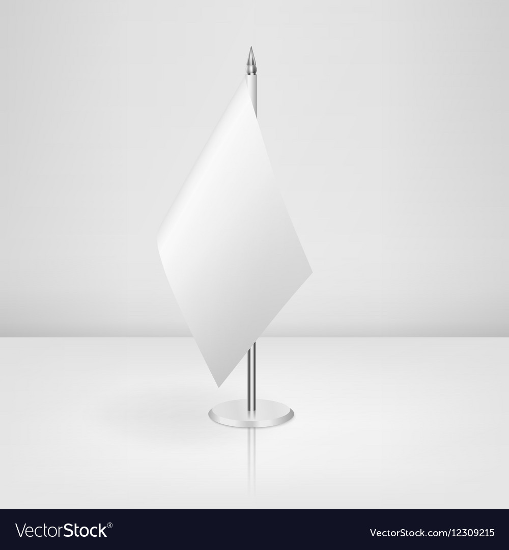 Small table flag template with reflection Vector Image