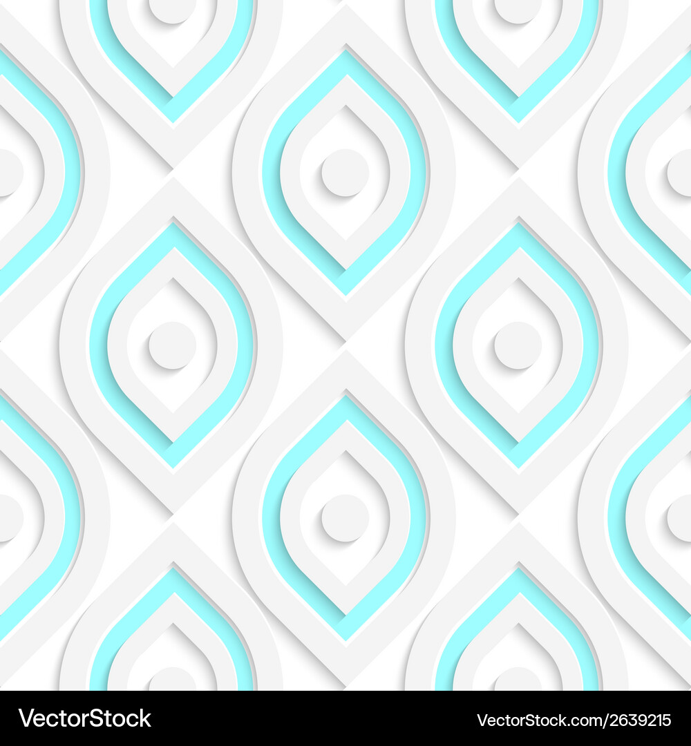 White vertical pointy ovals with dots seamless Vector Image