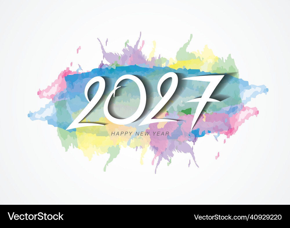 2027 happy new year logo text design Royalty Free Vector