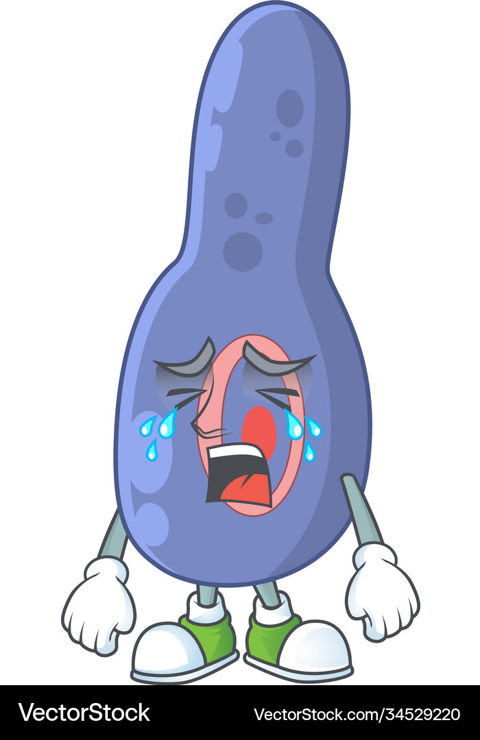 A weeping clostrisium botulinum cartoon character Vector Image
