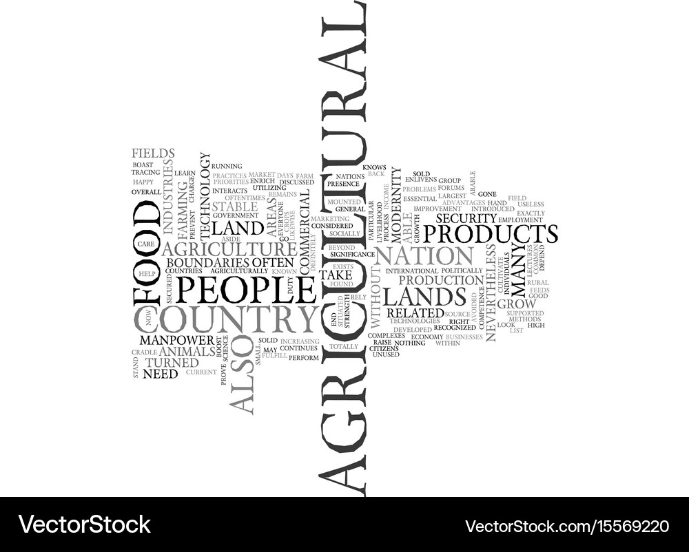 Agriculture and its significance text word cloud Vector Image