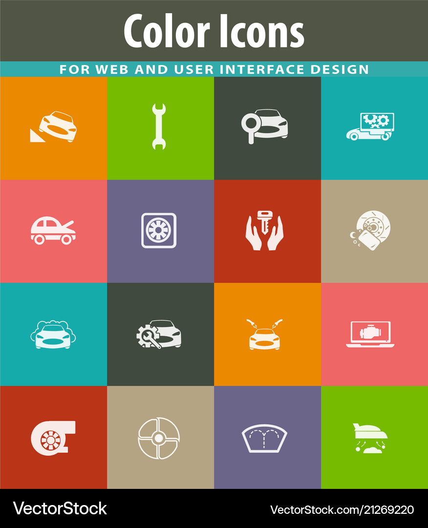 Car shop icons set Royalty Free Vector Image - VectorStock