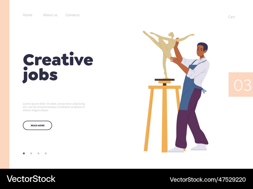 Creative jobs landing page design template Vector Image