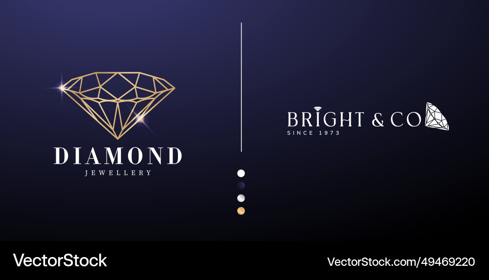 Diamond luxury jewelry logo Royalty Free Vector Image