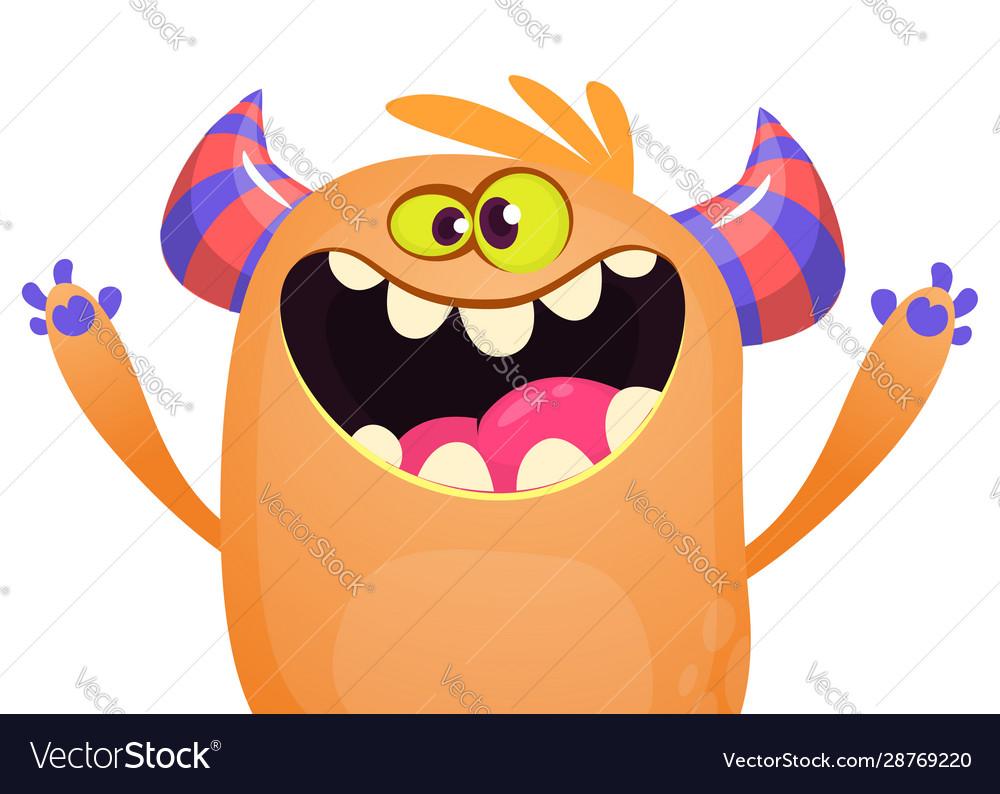Funny cartoon monster halloween Royalty Free Vector Image