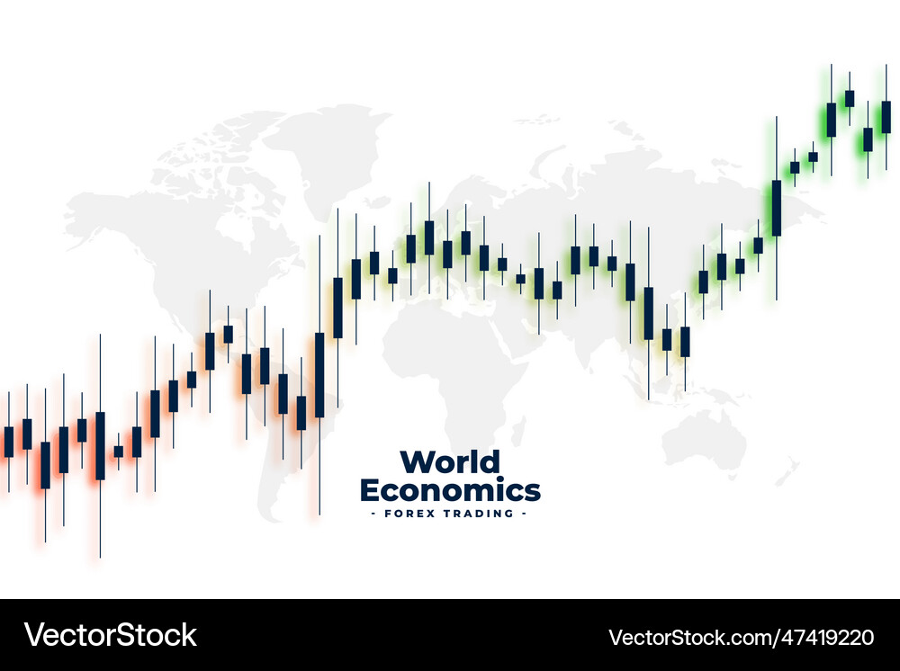 Global economy trading chart background Royalty Free Vector