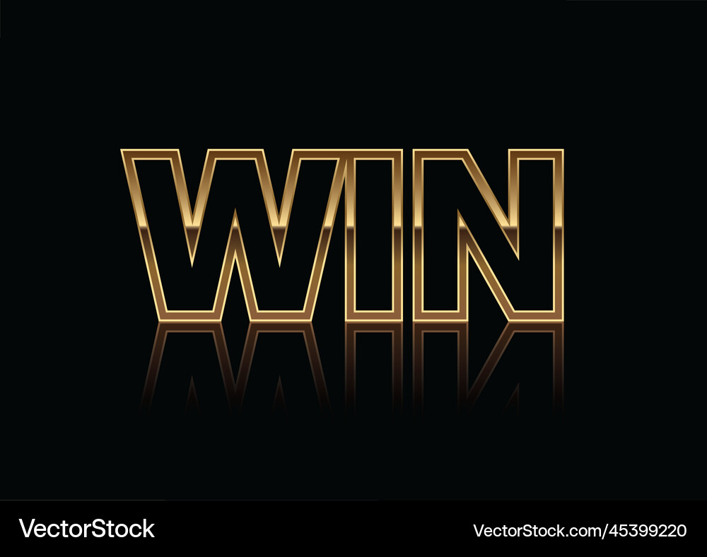 Gold win banner isolated on a black background Vector Image